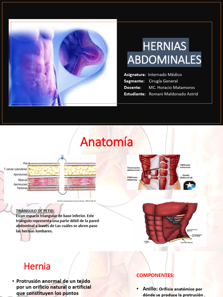 Hernias Abdominales: Anatomía y Complicaciones | PDF | Abdomen | Medicina CLINICA