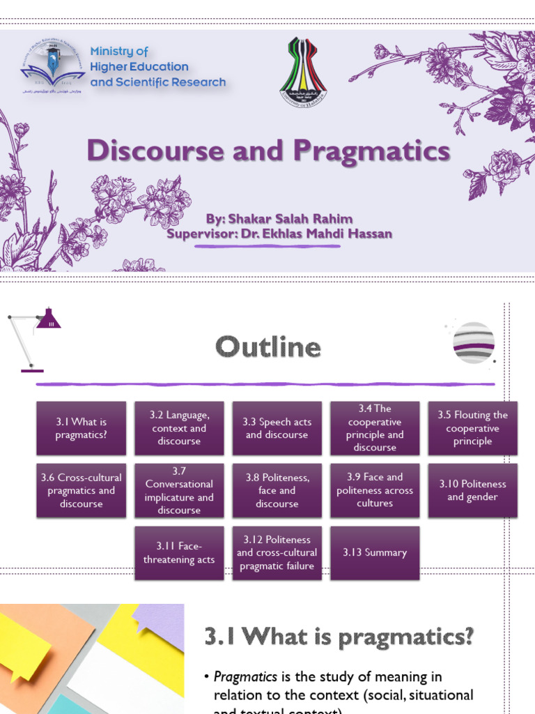 Discourse and Pragmatics Shakar | PDF | Human Communication | Linguistics