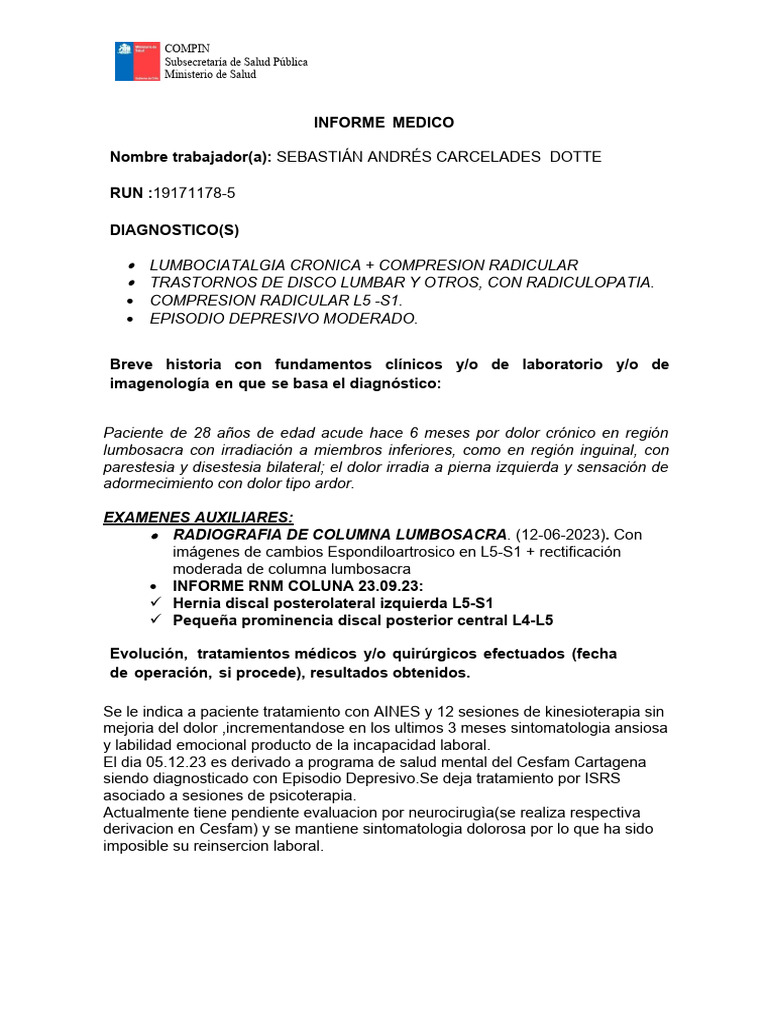 INFORME-MEDICO-PROTOCOLIZADO | PDF