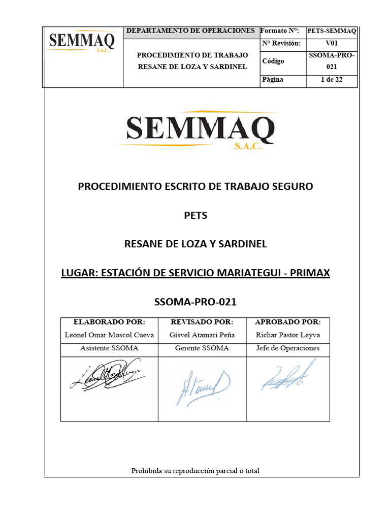 Ssoma-Pro-021 - Resane de Losa y Sardinel | PDF