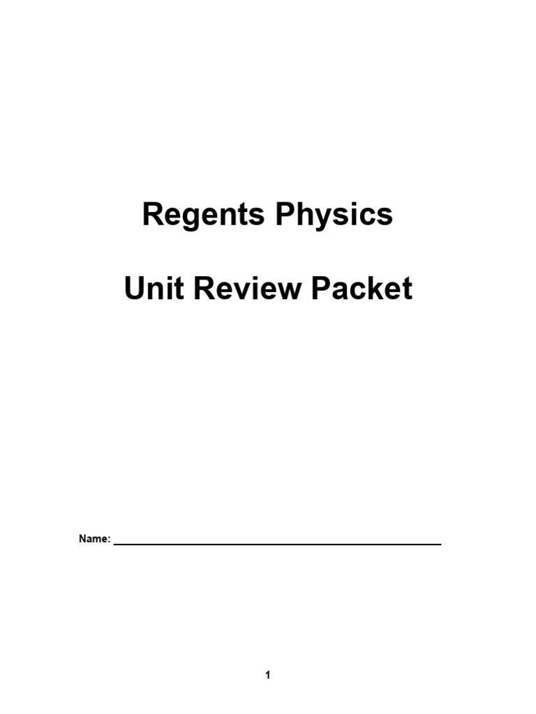Physics Regents Review Guide | PDF | Force | Waves