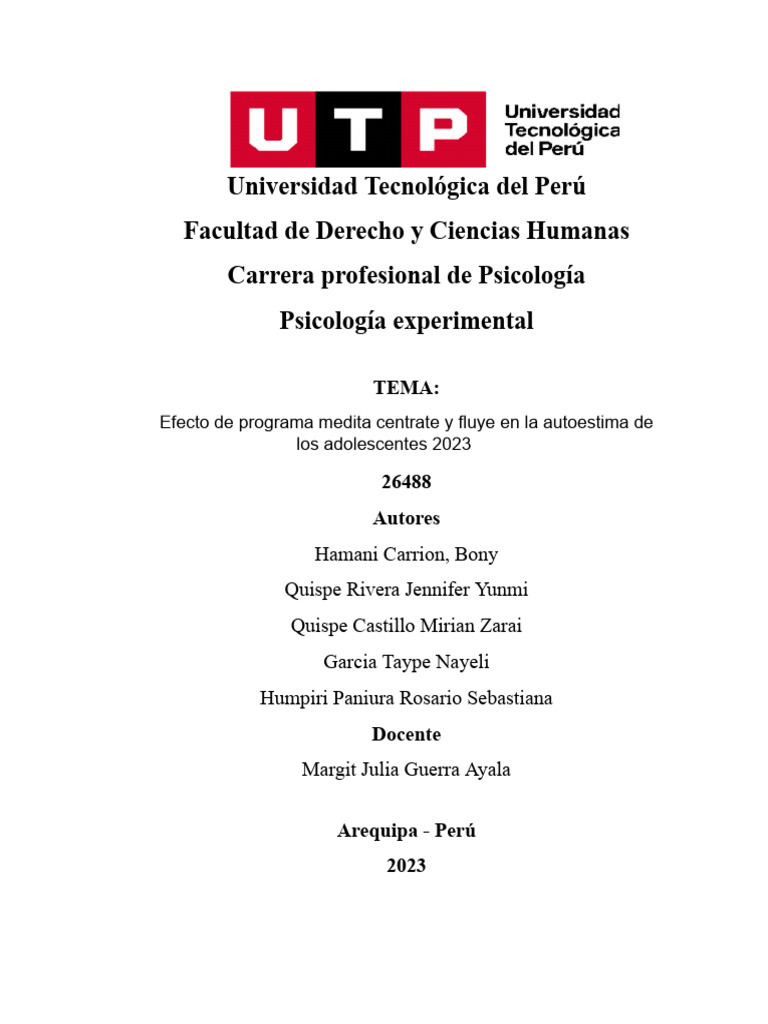 Annotated Experimental Psicolog | PDF | Autoestima | Adultos