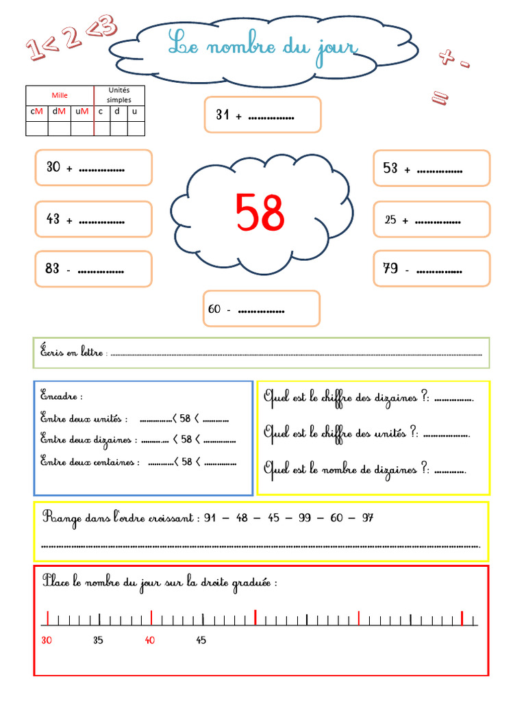 Le Nombre Du Jour 58 | PDF