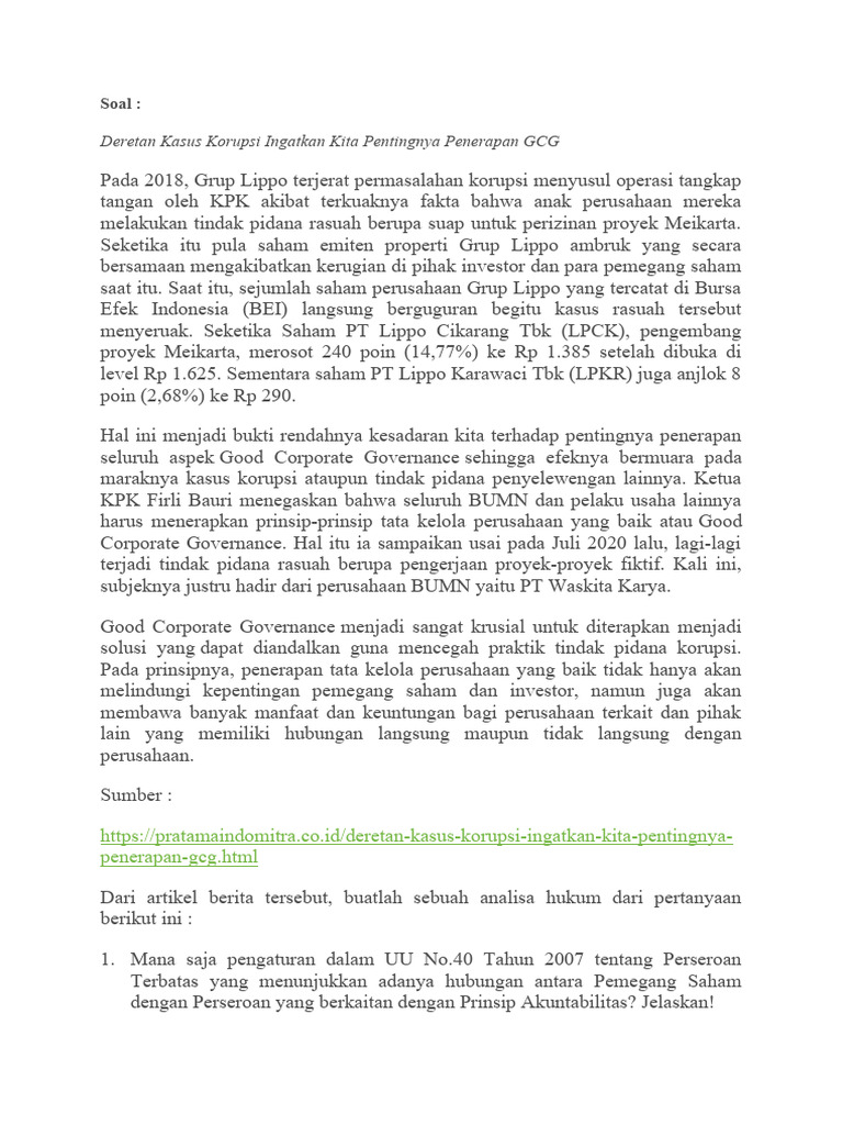 Tugas 2 Hukum Perusahaan | PDF