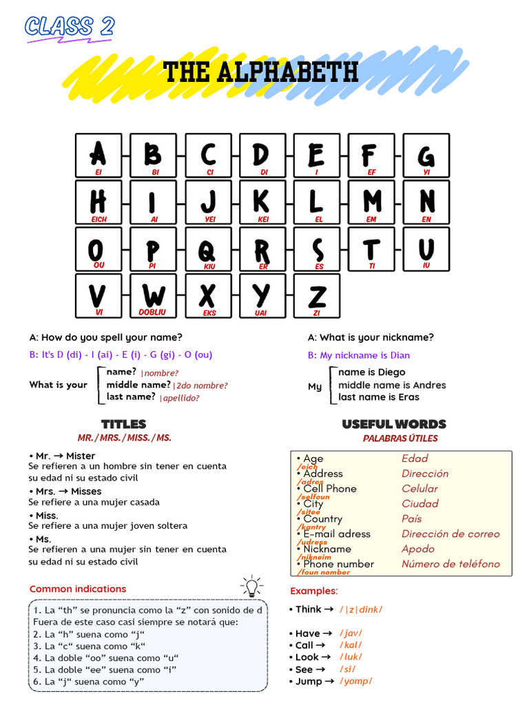 Class 2 Alpabeth | PDF