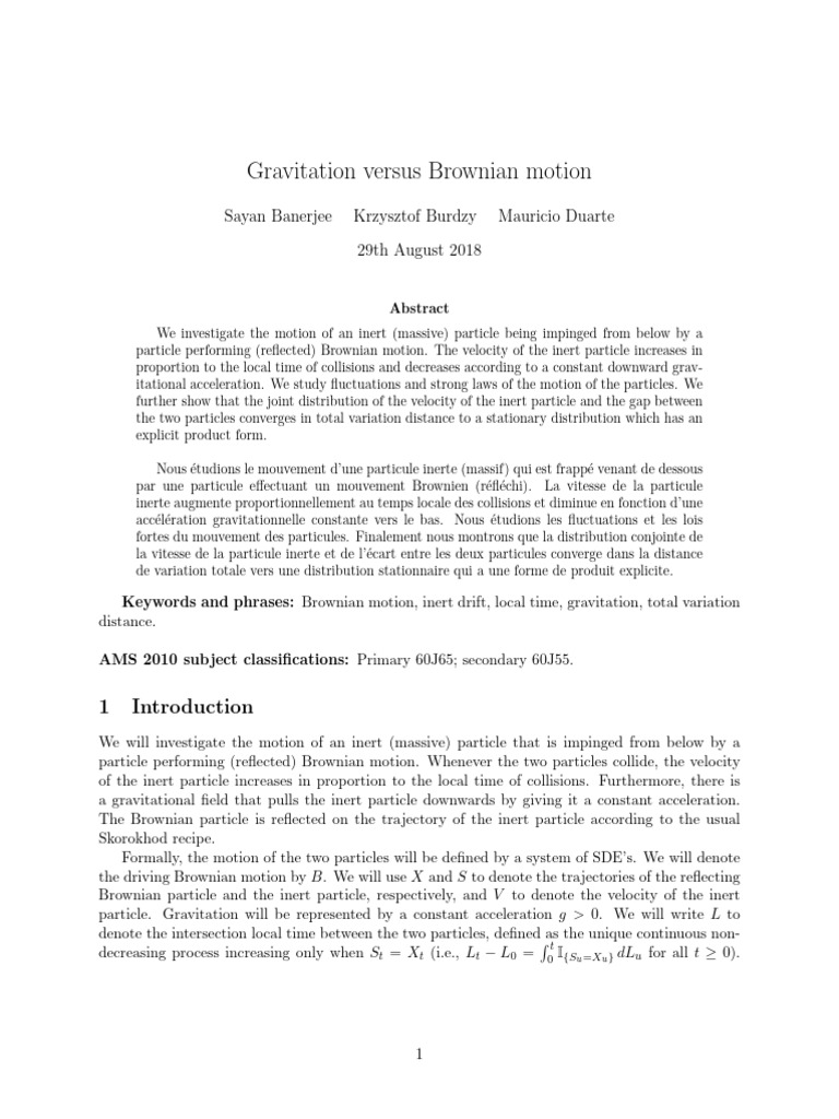 gravBM Final PDF | PDF | Brownian Motion | Markov Chain