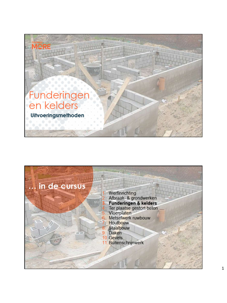 [PRESENTATIE] 3. Funderingen en kelders | PDF