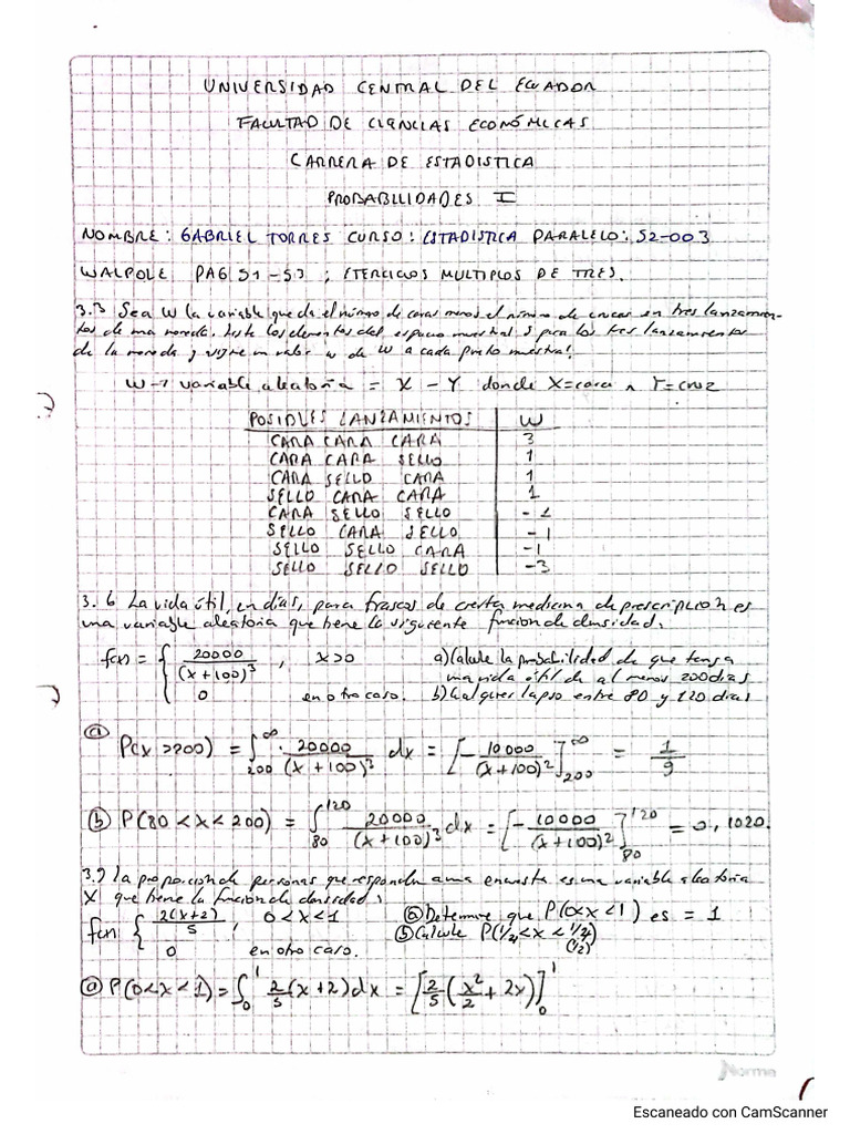 Gabriel Torres Ejercicios Walpole | PDF