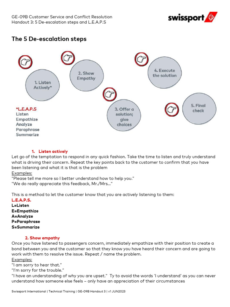 GE-09B - Handout 3 - De-Escalation Steps and LEAPS v1 JUN2023 | PDF ...