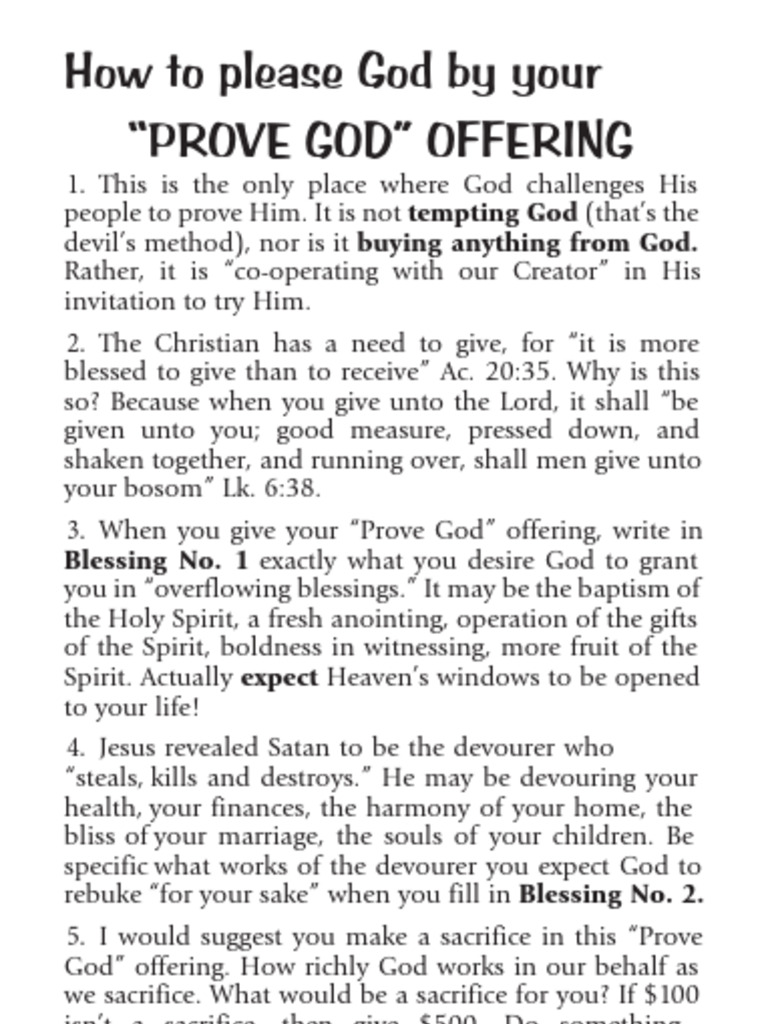 Prove God Card | PDF | Baptism | Devil