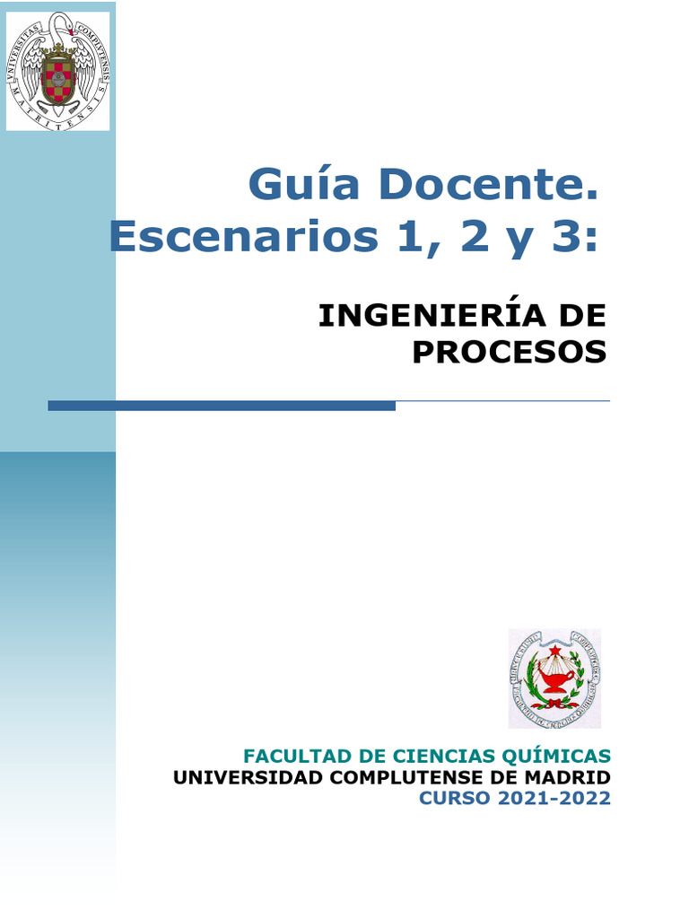 3giq Guia Docente Ingenieria de Procesos 2021 Final 2 | PDF | Petróleo | Ingeniería Química
