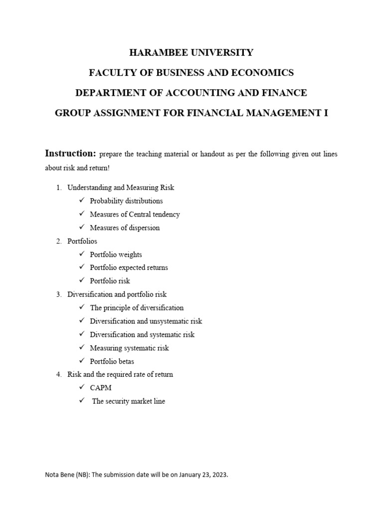 Fm-I Group Assignment | PDF