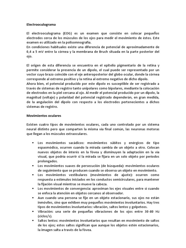 Electrooculograma | Descargar gratis PDF | Electromiografia | Naturaleza