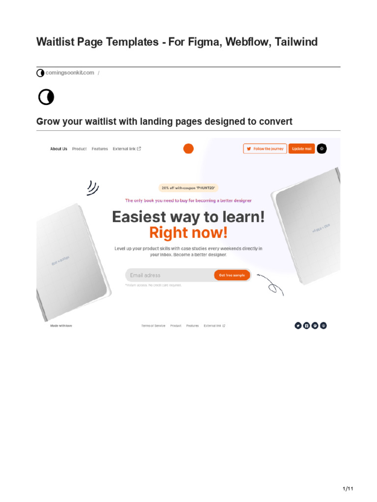 Waitlist Landing Page Templates | PDF | Web Software | Computing