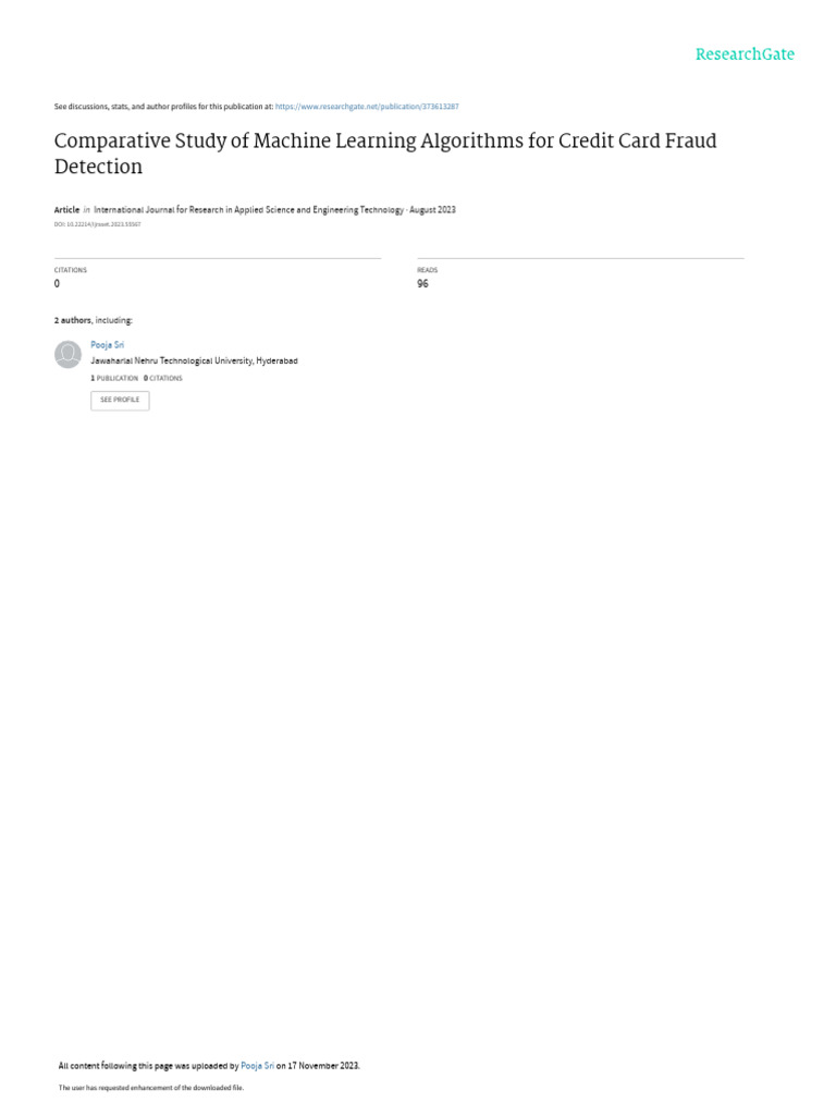 Comparative Study of Machine Learning Algorithms F | PDF | Machine ...