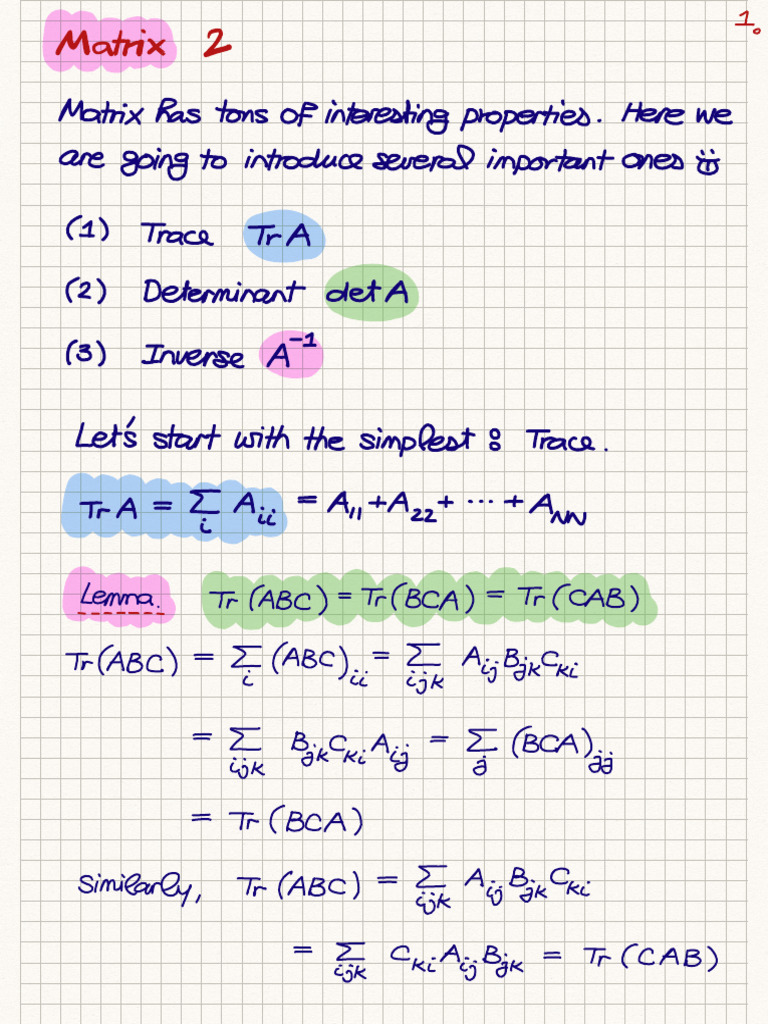 10820林秀豪教授應用數學入門筆記 - L4 matrix 2 | PDF | Matrix (Mathematics) | Algebra