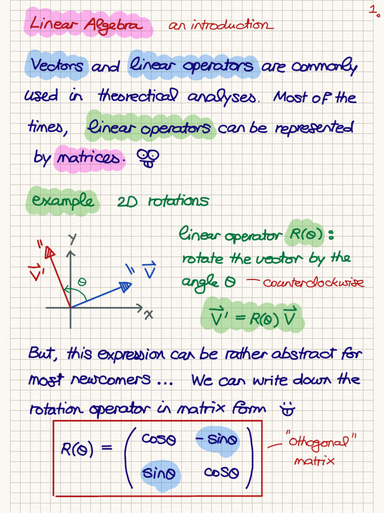 10820林秀豪教授應用數學入門筆記 - L1 linear algebra intro | PDF | Mutation | Physics