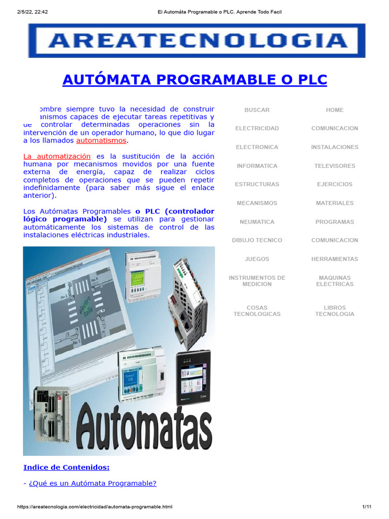 El Automáta Programable o PLC. Aprende Todo Facil | PDF | Controlador ...
