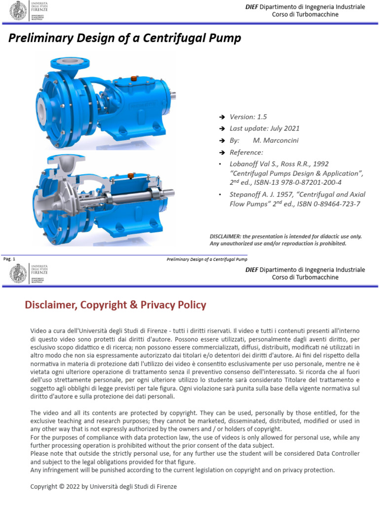 PTM-Assignment Centrifugal Pump-V1 5 | PDF | Pump | Mechanical Engineering