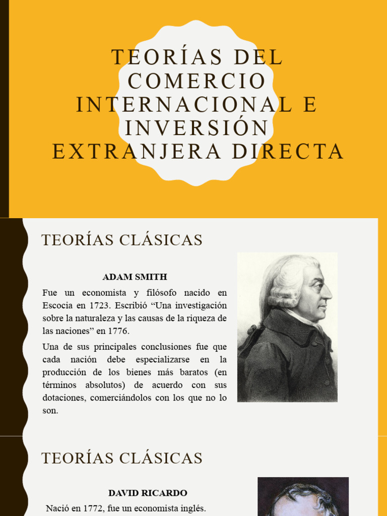 Teorías Del Comercio Internacional e Inversión Extranjera Directa | PDF | El comercio ...