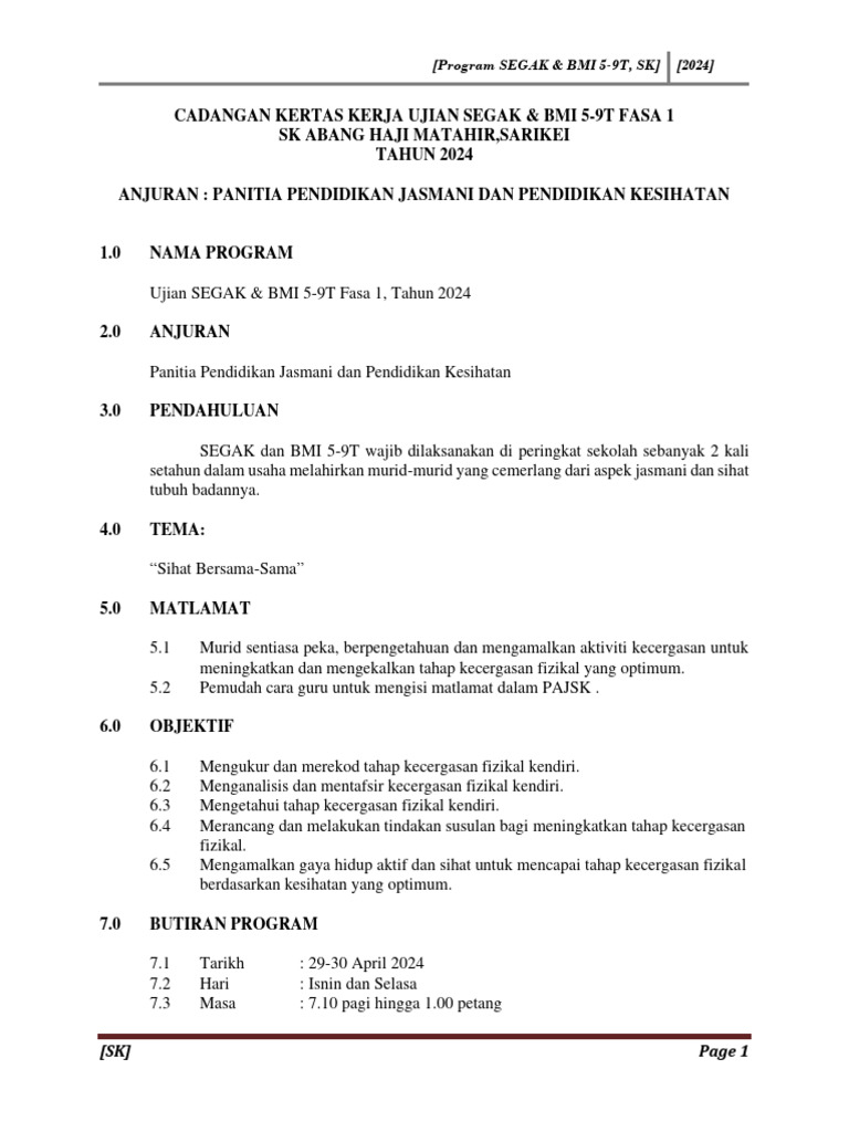 Kertas Kerja Segak 2024 | PDF