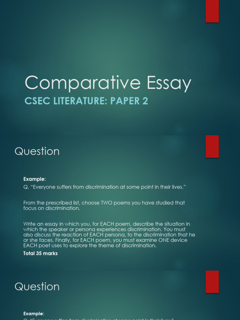 Comparative Essay Explained | PDF | Poetry | Essays