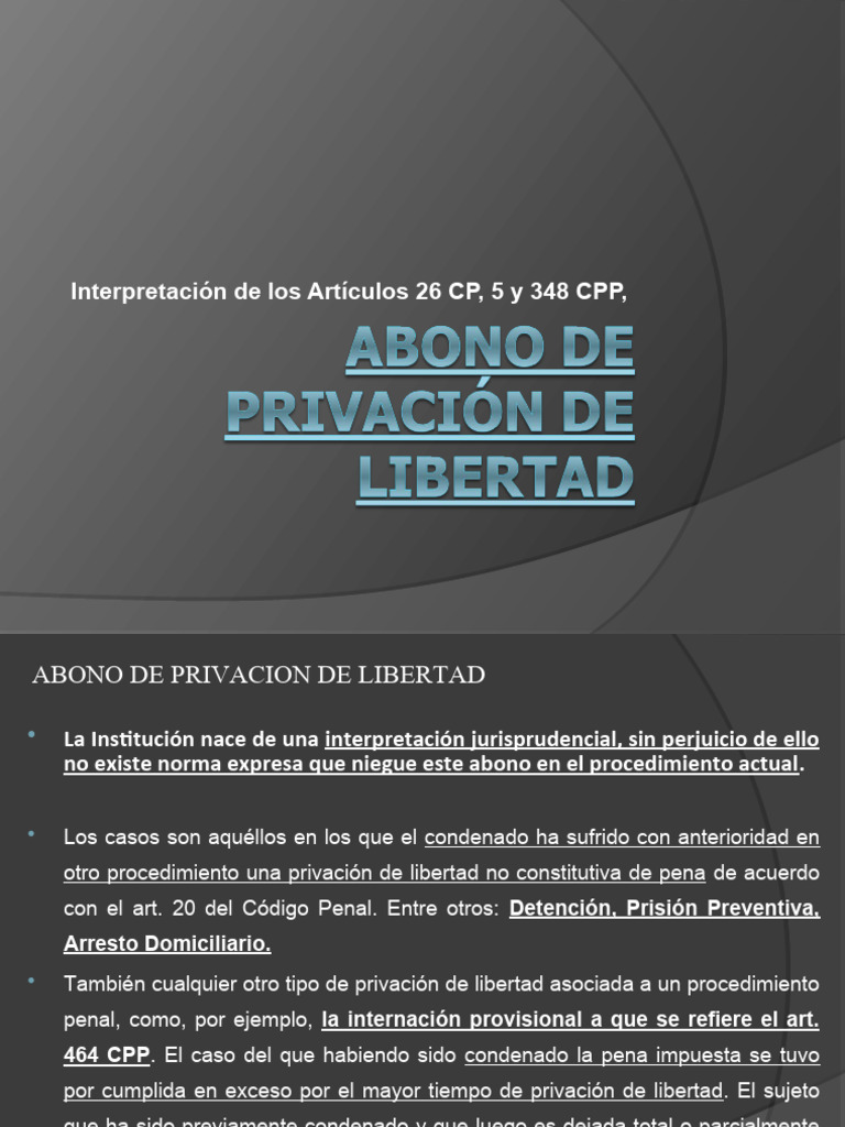 Abono de Privación de Libertad | PDF | Mandato | Castigos