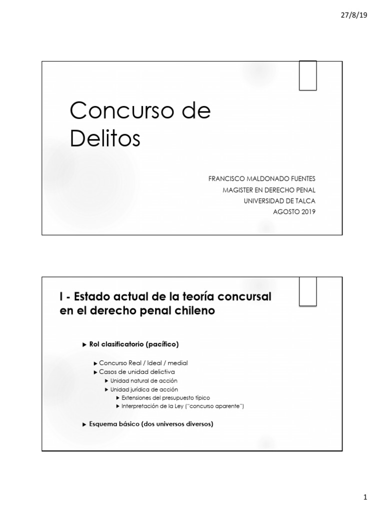 Concurso de Delitos MDP 2019 | PDF | Derecho penal | Intención (Derecho Penal)