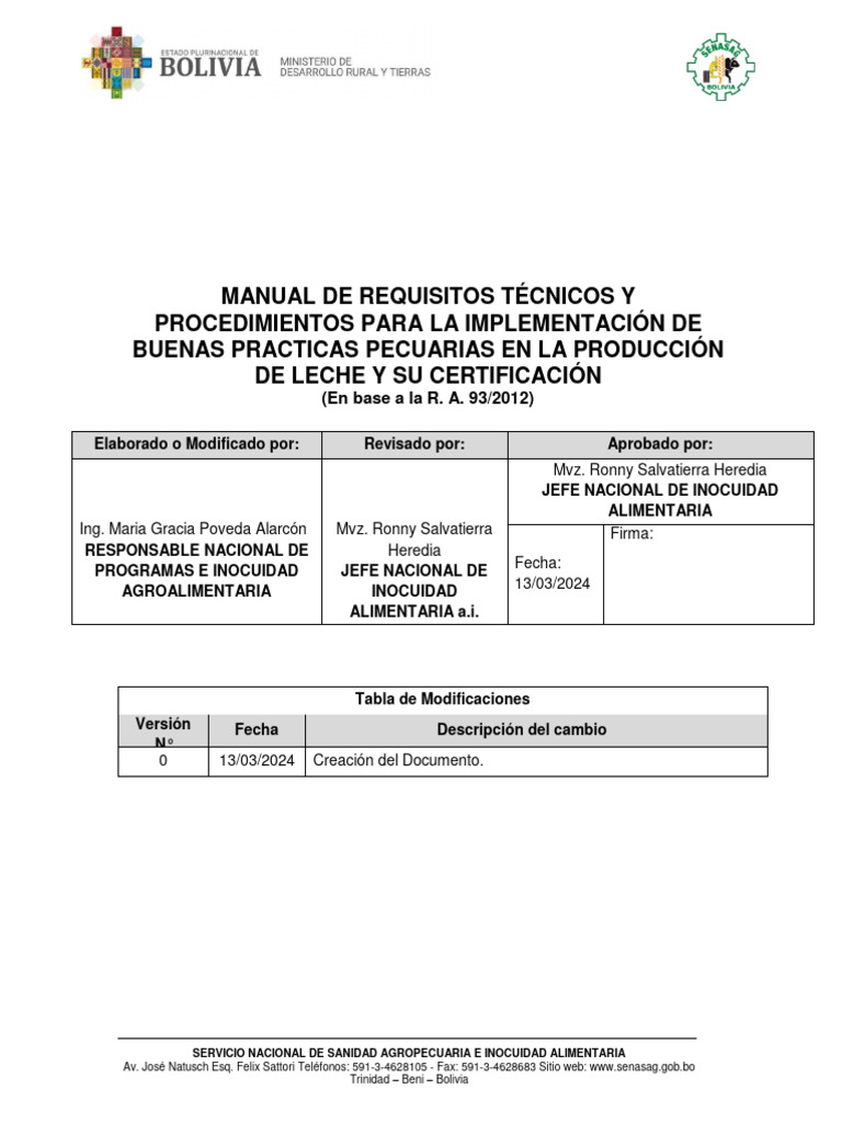 Manual de Buenas Prácticas Pecuarias | PDF | Leche | Agua