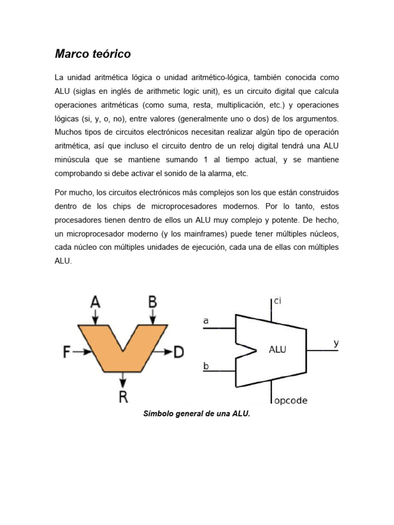 Definición y funciones de la ALU | PDF | Tecnología