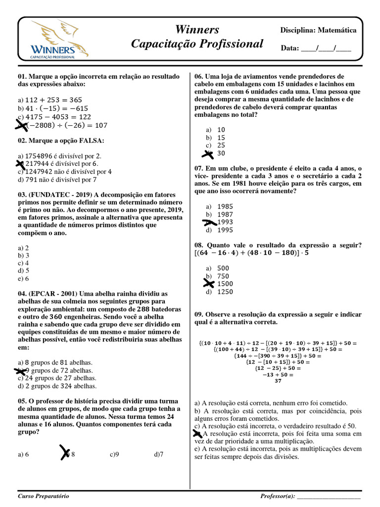 Edited - T.F 1 MAT - Lista de Exercícios | PDF | Abelhas