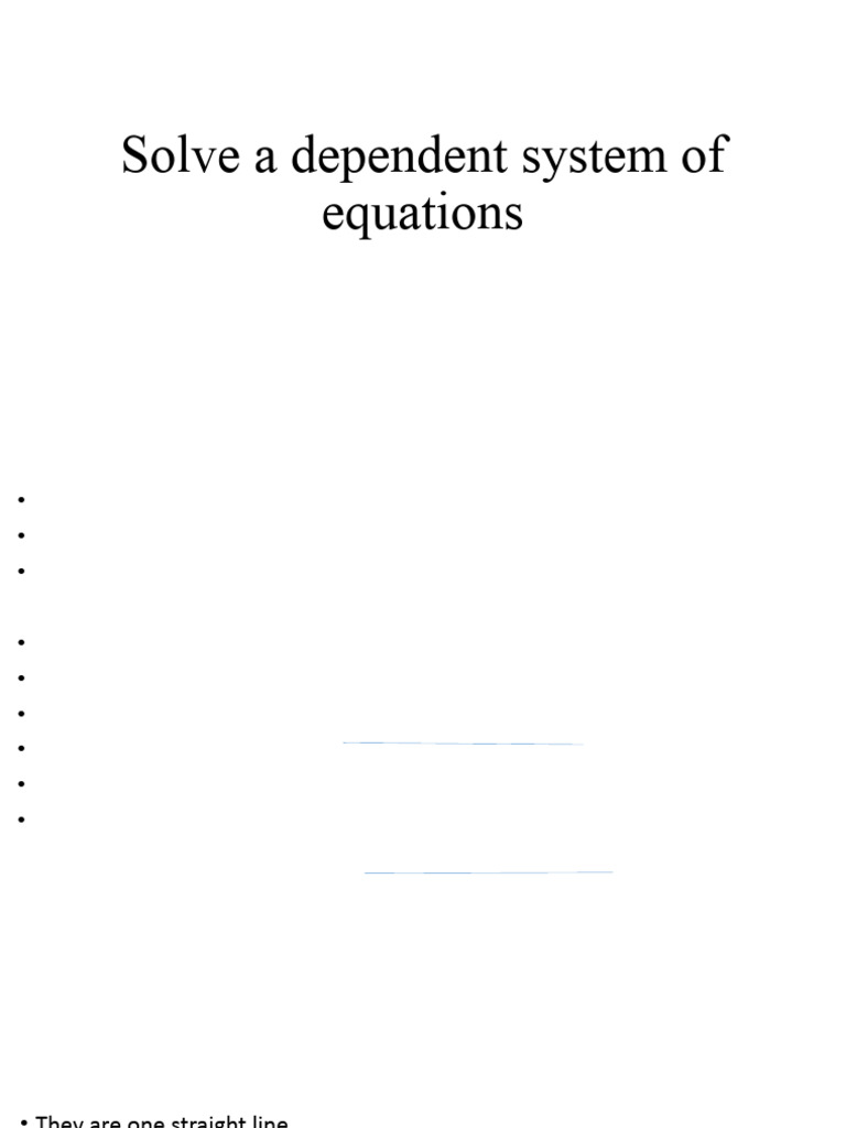 Solve A Dependent System of Equations | PDF