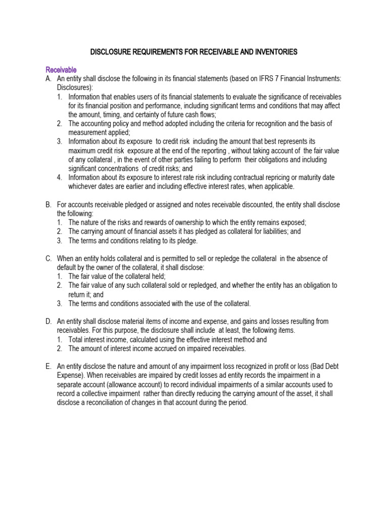 Financial Disclosure Essentials | PDF | Fair Value | Inventory