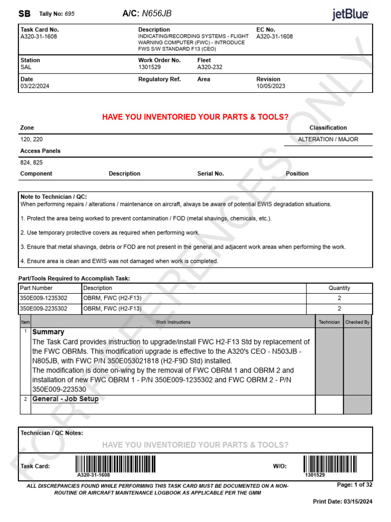 For References Only: Have You Inventoried Your Parts & Tools? | PDF ...