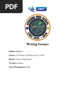 CXC Email, Letter, Report Formats | PDF