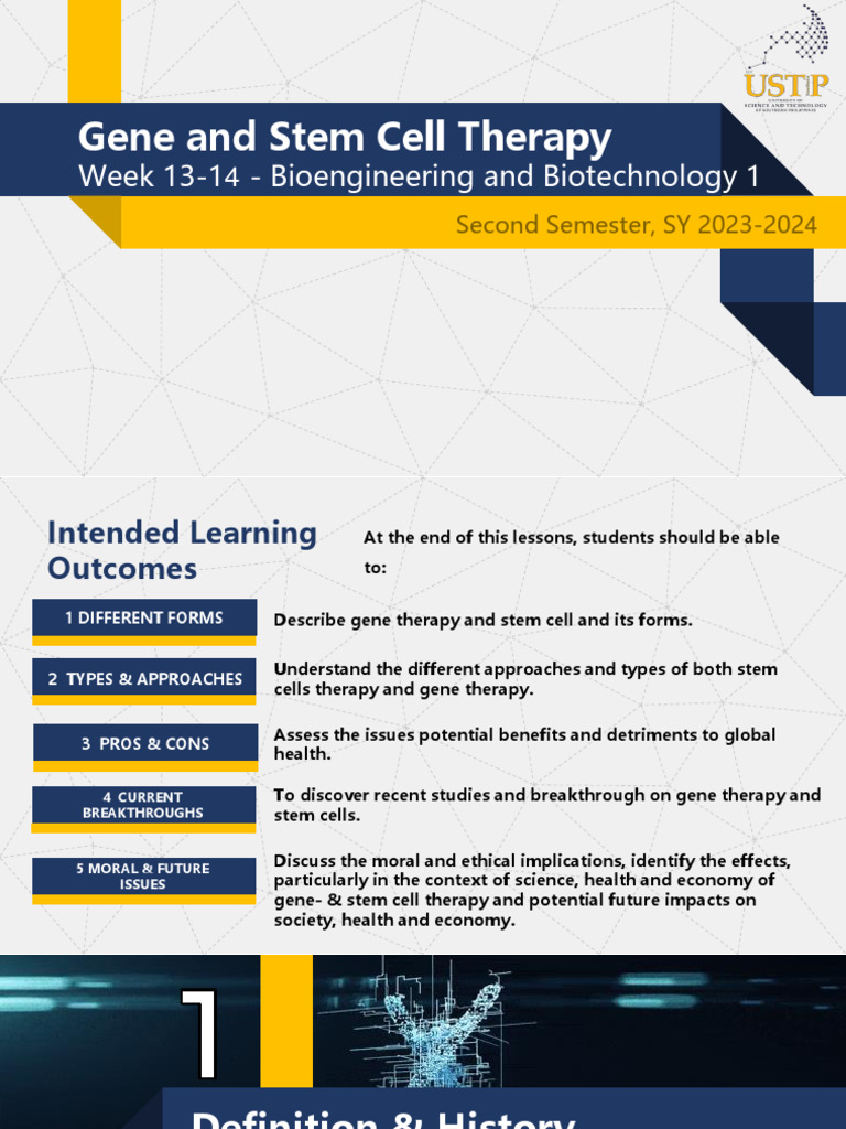 Week 13 14 Part1 GeneStemCellTherapy | PDF | Gene Therapy | Viral Vector