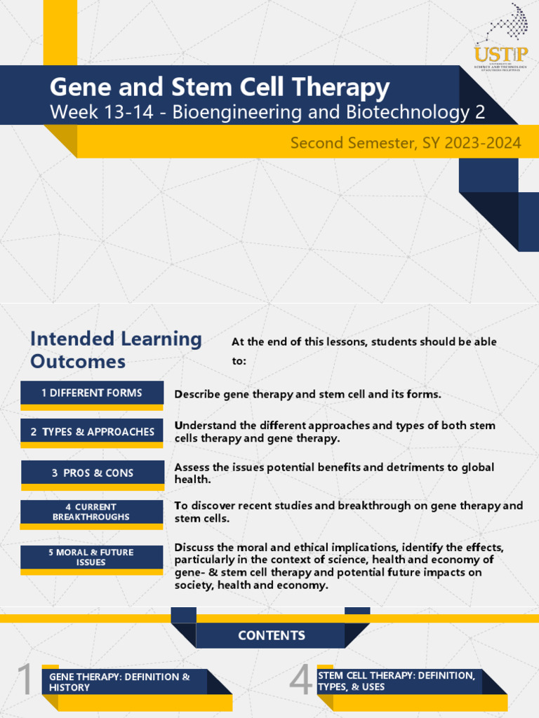 Week 13 14 Part2 GeneStemCellTherapy | PDF | Stem Cell | Cell Potency