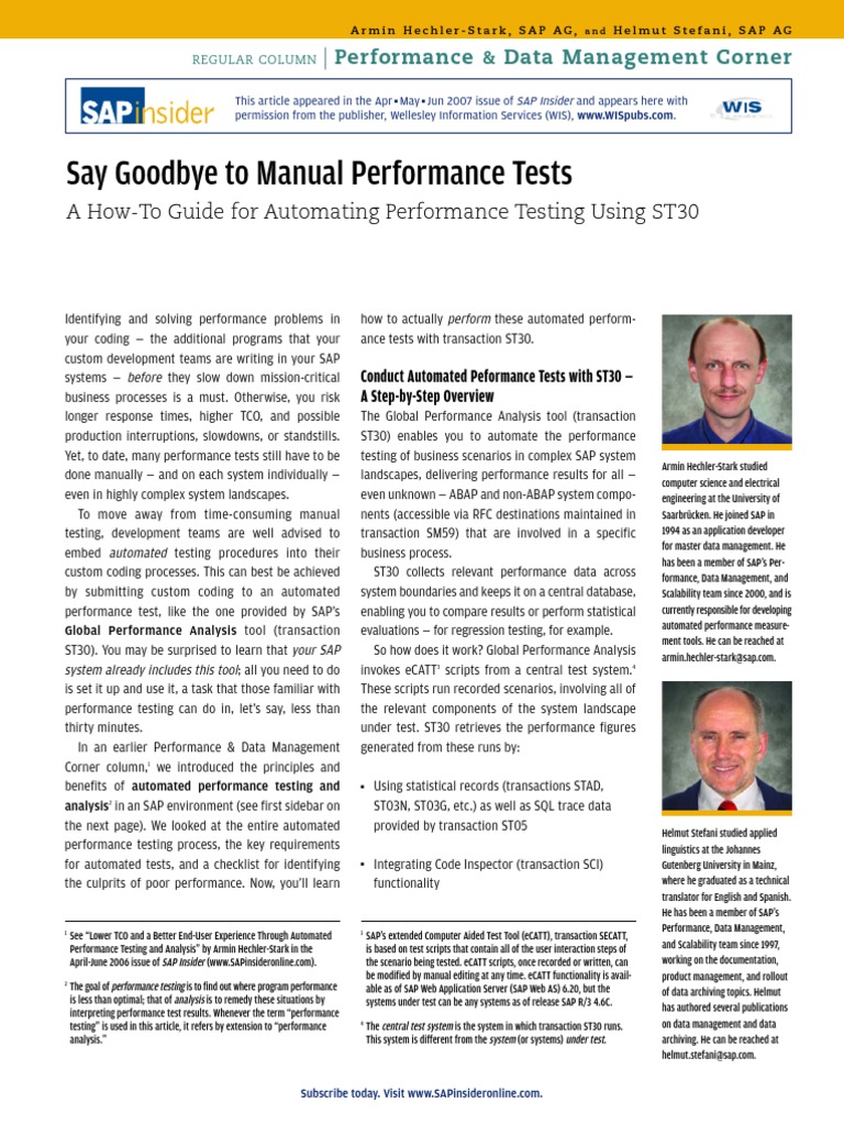 A How To Guide For Automating Performance Testing Using St30 Pdf Sql Databases 