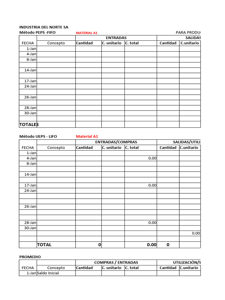S6 - Formato - Costeo MD Industr Norte | PDF | Economias | Ciencias ...