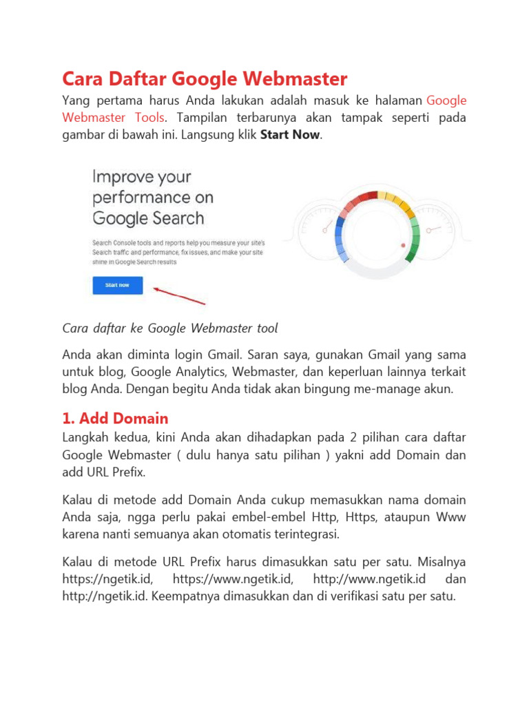 Cara Daftar Google Webmaster | PDF