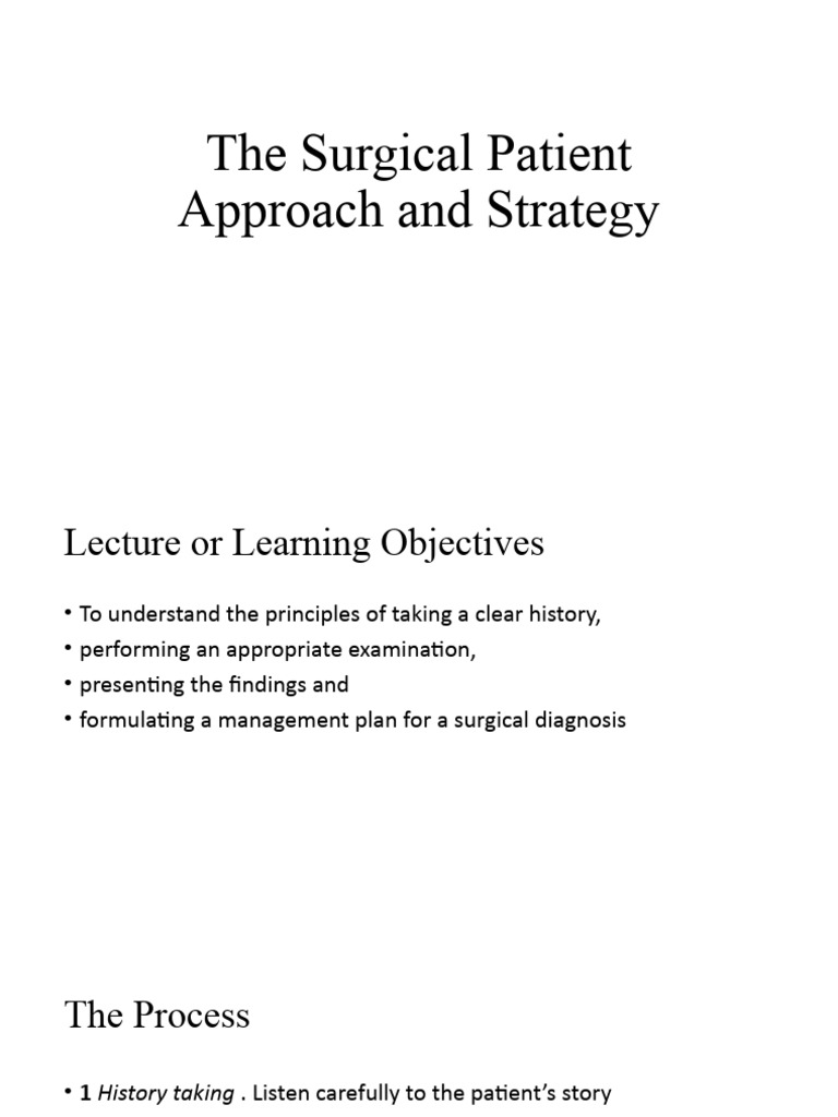 Surgical Patient Management Strategies | PDF | Physical Examination ...