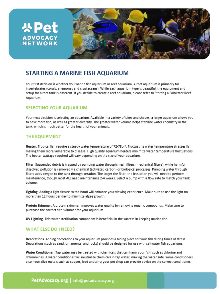 Essential Marine Aquarium Care Guide | PDF | Aquarium | Coral Reef