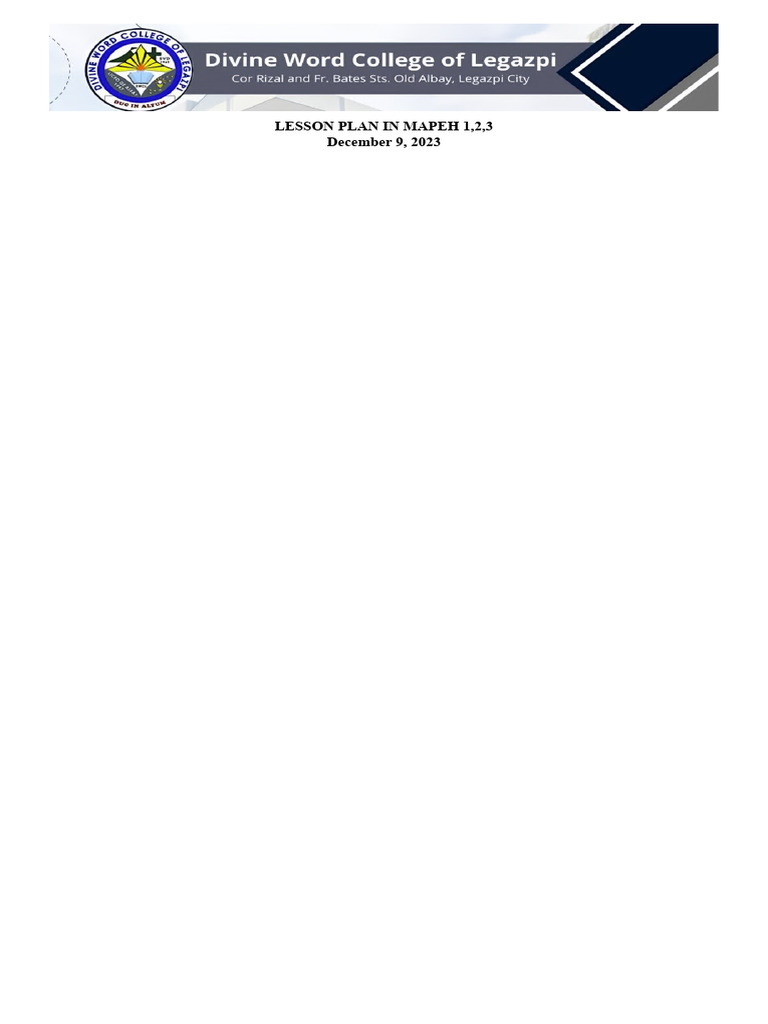 Lesson Plan in Mapeh 1 | PDF | Foods | Vegetables