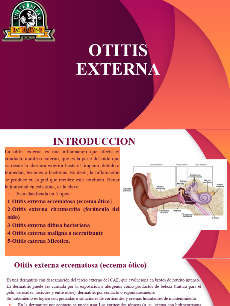 Tipos y Tratamientos de Otitis Externa | PDF | Especialidades Medicas ...
