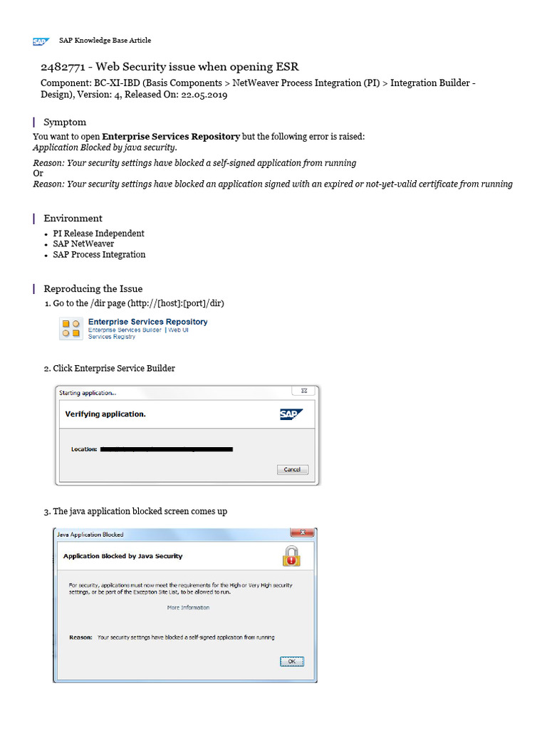 Java Security Block in SAP ESR | PDF | Java (Programming Language ...