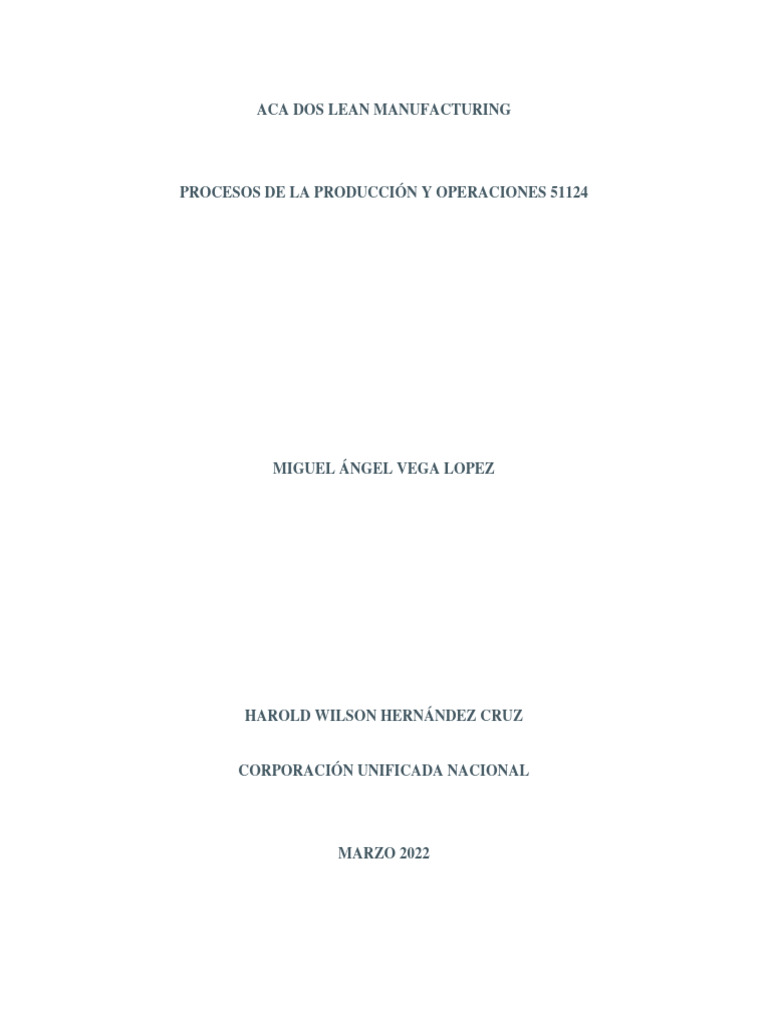 ACA 2 Procesos de la produccion y operaciones | PDF | Gestión de la calidad | Gestión de la ...