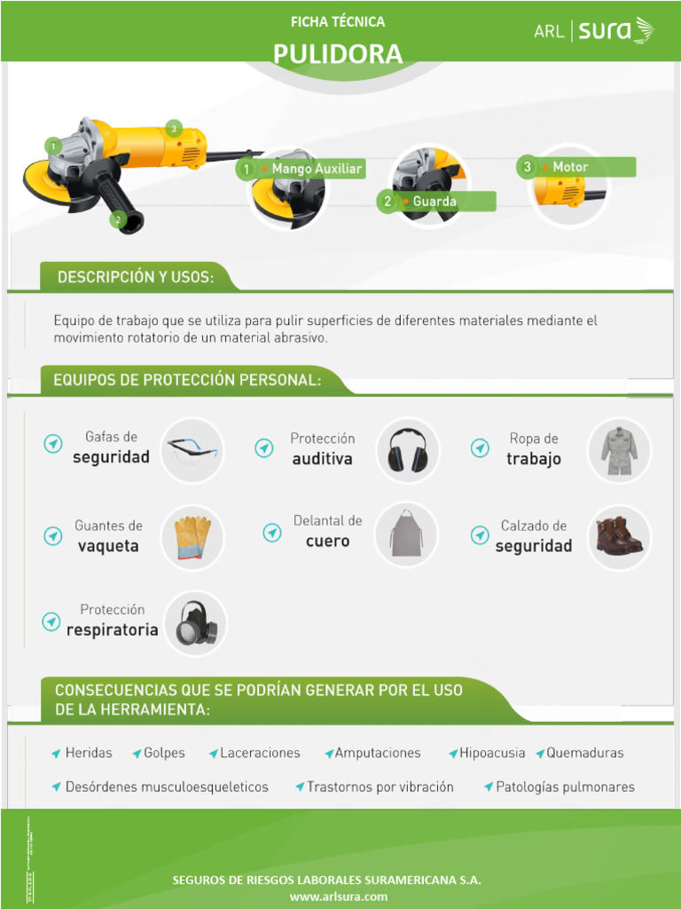 Ficha Tecnica Pulidora | Descargar gratis PDF | Abrasivo | Herramientas