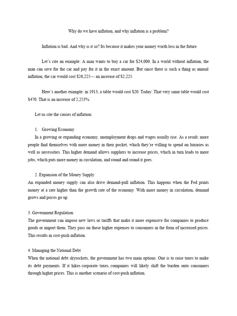 Why Do We Have Inflation | PDF | Inflation | Money