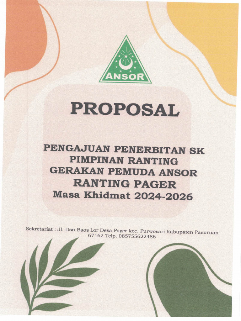 Pengajuan Sk Ansor Pager | PDF