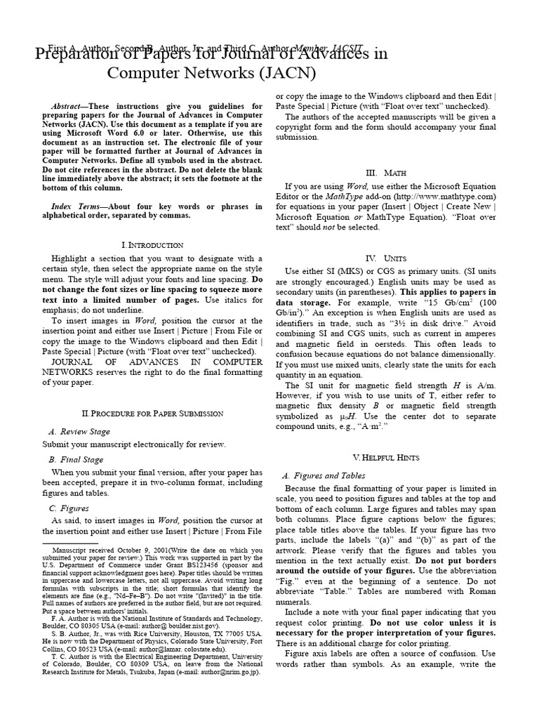 JACN_template | PDF | Bracket | Note (Typography)